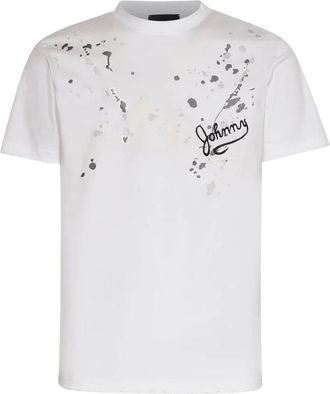 John Richmond Homme, Tops, Blanc, Taille: M T-shirt &agrave; col rond