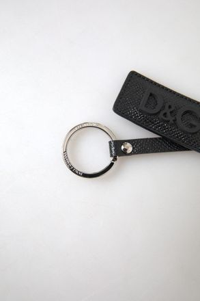 Dolce & Gabbana Logo-Embossed Leather Key Case - Black