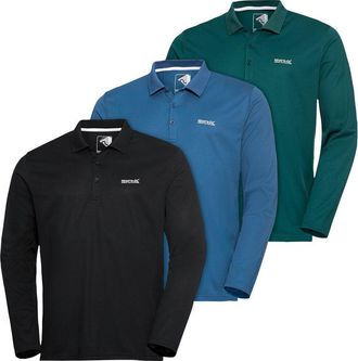 Regatta Professional Langarm-Poloshirt (Set, 3er-Pack) Hervorragender Feuchtigkeitstransport