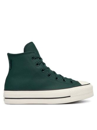 Converse Sneakers aus Stoff Chuck Taylor All Star Lift Platform Water-Repellent A18393C Dunkelgr&uuml;n