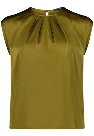 Zero Satinbluse Damen mit Rundhalsausschnitt
