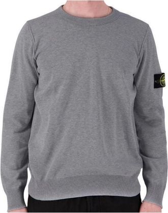 Stone Island Homme, Pulls, Gris, Taille: XL Pull Ras du Cou en Coton Doux