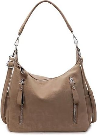 Generic Sac fourre-tout en polyur&eacute;thane givr&eacute; pour femme avec plusieurs fermetures &eacute;clair et poign&eacute;e sur le dessus, grande capacit&eacute; pour voyage, shopping, usa