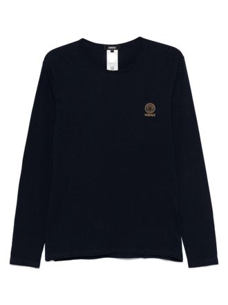 Versace t-shirt &agrave; logo imprim&eacute; - Bleu