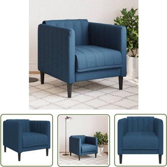 vidaXL The Living Store - Sessel Blau Stoff - Esszimmerstuhl - Wohnzimmersofa - Gem&uuml;tlicher Sessel - Blau - Polsterm&ouml;bel