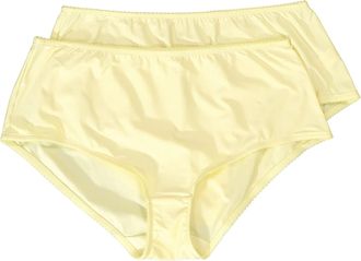 Ulla Popken Damen große Größen Übergrößen Plus Size Midislips, 2er-Pack, Nadelstreifen vanillegelb 50+ 800279600-50+