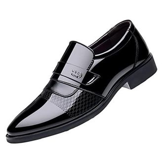 Generic Chaussures habill&eacute;es pour homme en cuir confortable, mocassins formels &agrave; enfiler &agrave; bout pointu Oxford, mocassins tendance et polyvalents pour le trava