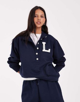 Lee sweat-shirt en maille avec boutons bleu marine