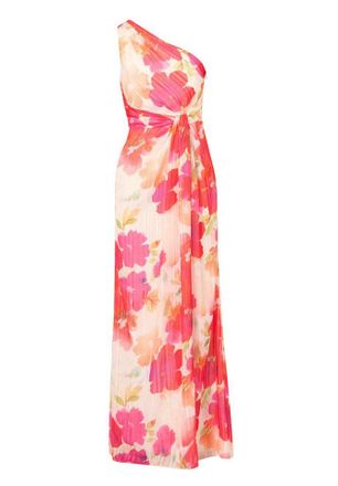 Adrianna Papell Abendkleid One Shoulder Chiffon Gown Leichtes, flie&szlig;endes, einseitiges Blumenkleid