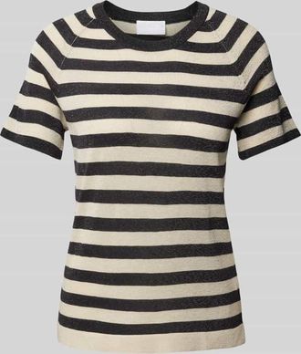 Jake*s T-Shirt mit geripptem Rundhalsausschnitt