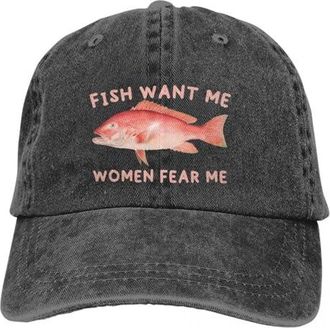 Generic Casquette de baseball Fish Want Me Women Fear Me Classic Baseball Cap Hommes Femmes Visi&egrave;re Protection Snapback Animal Casquettes Cadeau