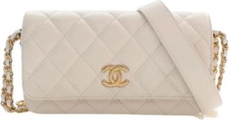 Chanel Sac bandouli&egrave;re matelass&eacute; caviar pr&eacute;-appr&eacute;ci&eacute; vintage - Femme - Pre-owned - Blanc - Taille: ONE Size