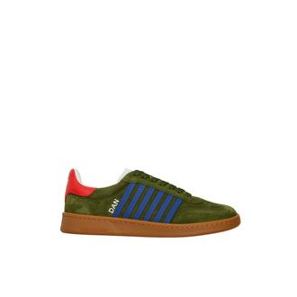 Dsquared2 Homme, Chaussures, Vert, Taille: 40 EU Baskets Basse avec Bandes Contrastées