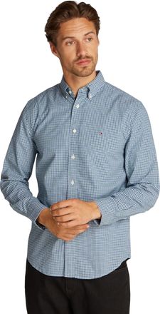 Tommy Hilfiger Herren Hemd Flex Poplin Gingham Regular Fit, Mehrfarbig (Nouveau Green/Multi), XS