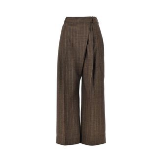 Ganni Wool pants with pinstriped motif Woman 36