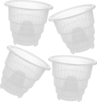 Garneck 4st&uuml;cke Transparenter Blumentopf F&uuml;r Orchideen Bel&uuml;ftungsl&ouml;chern Durchsichtige Pflanzgef&auml;&szlig;e F&uuml;r Drinnen Und Drau&szlig;en Blumenhalter Mit Schlitzdesign