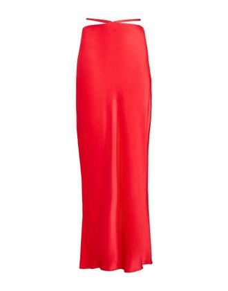 8 by YOOX SILK HIGH-WAIST MIDI SKIRT