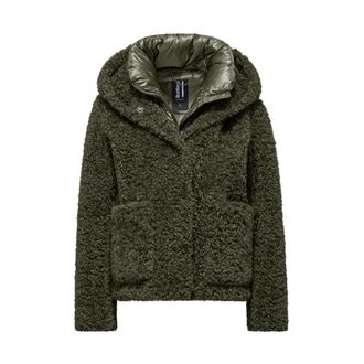 Bomboogie Kurzer Mantel in Lammfell-Optik - - Jackets - Damen - Gr&uuml;n - M