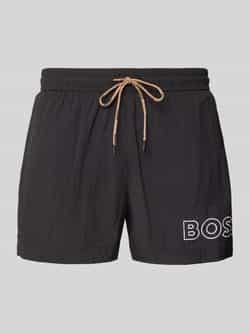 HUGO BOSS Regular Fit Badeshorts mit Label Print Modell MOONEYE