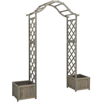 vidaXL Pergola de jardin avec jardini&egrave;re Gris Bois pin massif Vidaxl