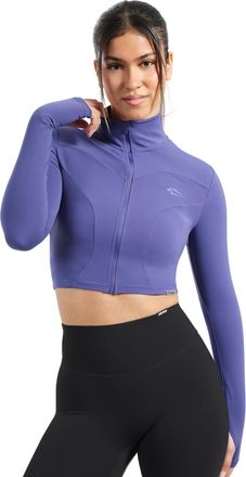 Smilodox Crop Jacke Damen Brianna, taillierte Sportjacke mit Stehkragen, Laufjacke mit Daumenlöchern & Reißverschlusstaschen, Sport Oberteil, Fitness Oberteil 