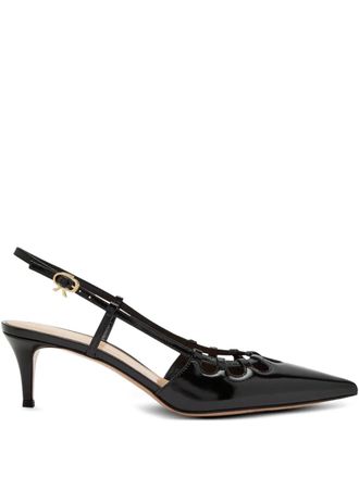 Gianvito Rossi cut-out slingback pumps - Schwarz