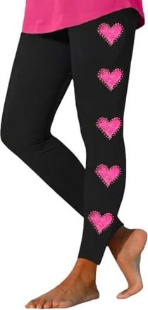 Generic Legging de Saint-Valentin pour femme - Legging extensible imprim&eacute; coeur - Collants sans pieds - Pantalon de course &agrave; pied, gym, sport, yoga, entra&icirc;nem