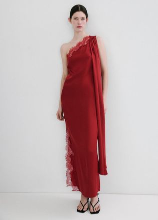 Mango Robe asym&eacute;trique foulard rouge - Femme - XS - MANGO