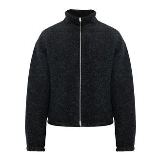 Jil Sander Veste en laine &agrave; col montant - Homme - Sweatshirts et sweats &agrave; capuche - Noir - Taille: L