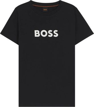 HUGO BOSS Femme, Tops, Noir, Taille: 36 FR T-shirt avec logo - essentiel d&eacute;contract&eacute;