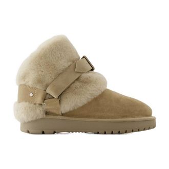 Burberry Womens Shearling-Lined Leather Boot Beige Calfskin