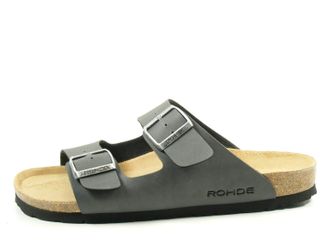 Rohde Herren M&auml;nner Sandale Pantolette Zweiriemer Hausschuhe 5920 grau, Schuhgr&ouml;&szlig;e:45 EU