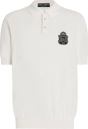Dolce & Gabbana Homme, Tops, Blanc, Taille: M Polo en coton
