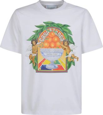 Casablanca Homme, Tops, Blanc, Taille: XL Classic T-Shirt