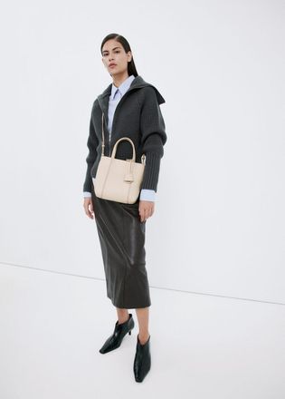 Mango Mini sac rectangulaire avec anses blanc cass&eacute; - Femme - Taille unique - MANGO