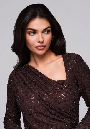 Ombre Abendkleid Abendkleid mit Pailletten und hohem Beinschlitz