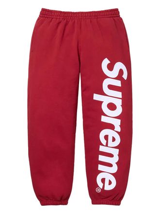 SUPREME pantalon de jogging &agrave; logo appliqu&eacute; - Rouge