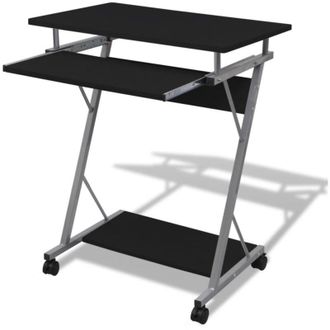 vidaXL Vidaxl - Bureau dordinateur compact avec plateau &agrave; clavier Noir