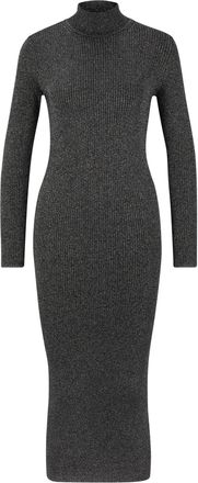 HUGO BOSS Damen Sotellette Lang geschnittenes Pulloverkleid aus funkelndem Gewebe Schwarz S