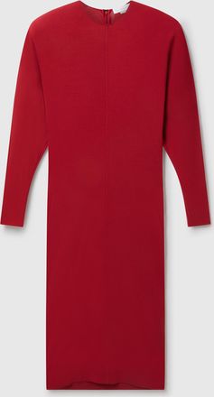 Stella McCartney Shoulder Pad Long-Sleeved Midi Dress, Woman, Raspberry, Size: 36
