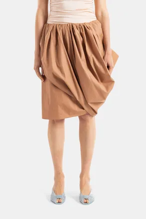 Chlo&eacute; Womens Draped Camel Midi Skirt Beige