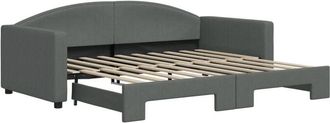 vidaXL Lit de jour avec gigogne sans matelas gris foncé 90x190 cm Vidaxl