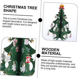 PartyKindom Kleiner Weihnachtsbaum Holzmodell Weihnachtsbaummodell Für Tischdekoration Kleiner Baum Dekor Mit Schneemann Anhänger Wiederverwendbar Für Weihnachtsf