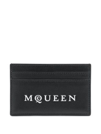 Alexander McQueen porte-cartes à logo en relief - Noir