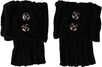 Chic Bas Gu&ecirc;tre Jambi&egrave;res Legging Chausettes Hiver Chaud Tress&eacute; Tricot Femme (Noir)