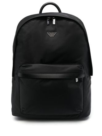 Emporio Armani sac &agrave; dos &agrave; plaque logo - Noir