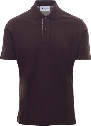 Aquascutum Homme, Tops, Brun, Taille: L Club Check Collar Polo