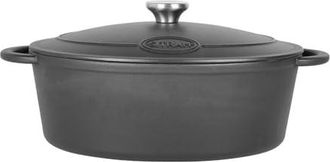 Sitram 714949 Bräter Tradifonte, oval, aus emailliertem Gusseisen, 6,5 l, außen schwarz und innen weiß, alle Wärmequellen, einschließlich Induktion, ideal fü