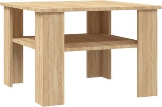 Generic vidaXL Couchtisch 1 Ablagefach Beistelltisch Wohnzimmertisch Kaffeetisch Sofatisch Tisch Telefontisch Sonoma-Eiche 60x60x42cm Holzwerkstoff