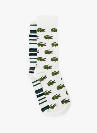 Lacoste Lot de deux paires de chaussettes en coton m&eacute;lang&eacute;